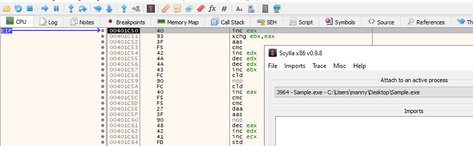 Manually unpacking a UPX packed binary