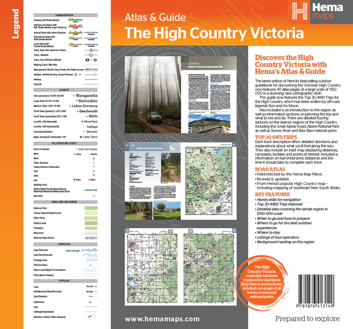 HEMA THE HIGH COUNTRY VICTORIA MAP ATLAS AND GUIDE | Outdoor Pleasure