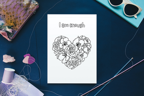 Coloring Page-"I am enough" | Inner Child Workshee