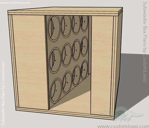 12 B2 Audio Riot 10s 6th Order subwoofer box plans | CustomLowz