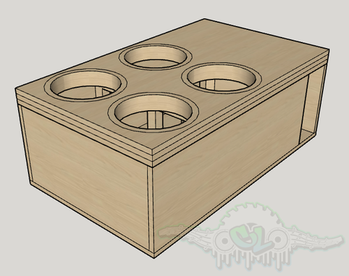 4 American Bass HD 10" Sub up Port Back Subwoofer Box Plans | CustomLowz