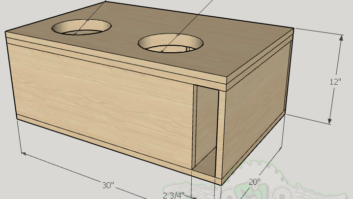 2 Skar Audio ZVX 8" Sub up Port Back Subwoofer Box Plans | CustomLowz