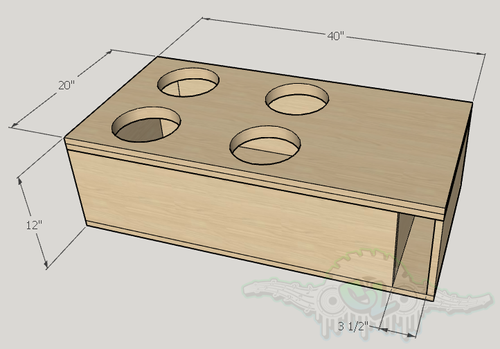 4 Skar Audio SVR 8" Sub up Port Back Subwoofer Box Plans | CustomLowz