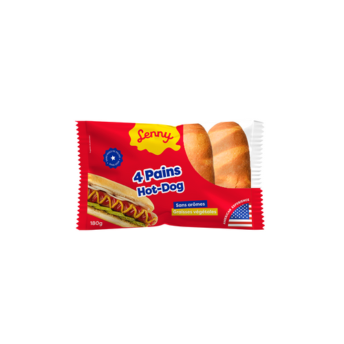 LENNY - PAINS HOT DOG (4 x 45 G) - 180G | Mediascore Fooding