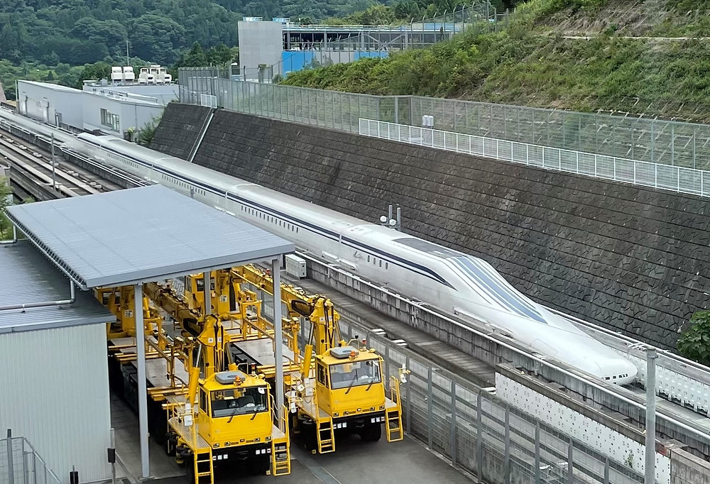 The construction work of the Linear Chuo Shinkansen Line connecting ...
