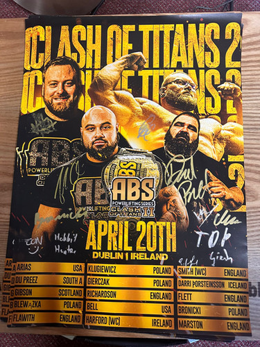 Clash Of Titans 2 signed posters | ABS Powerlifting Series