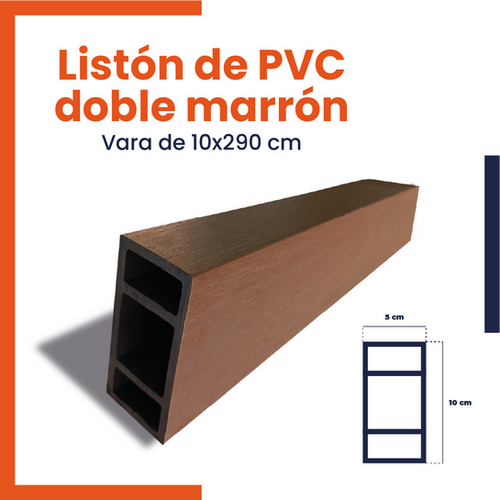 Listón de PVC doble marrón | Dismolduras La 30