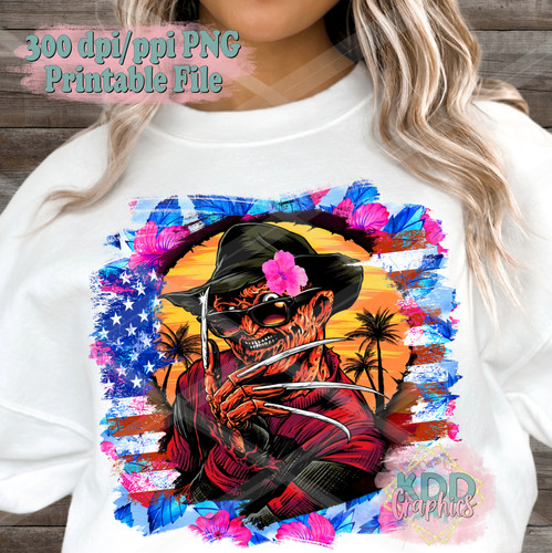 Freddy Kruger - Pin Head - Floral Horror Preppy Thriller Scary Movie ...