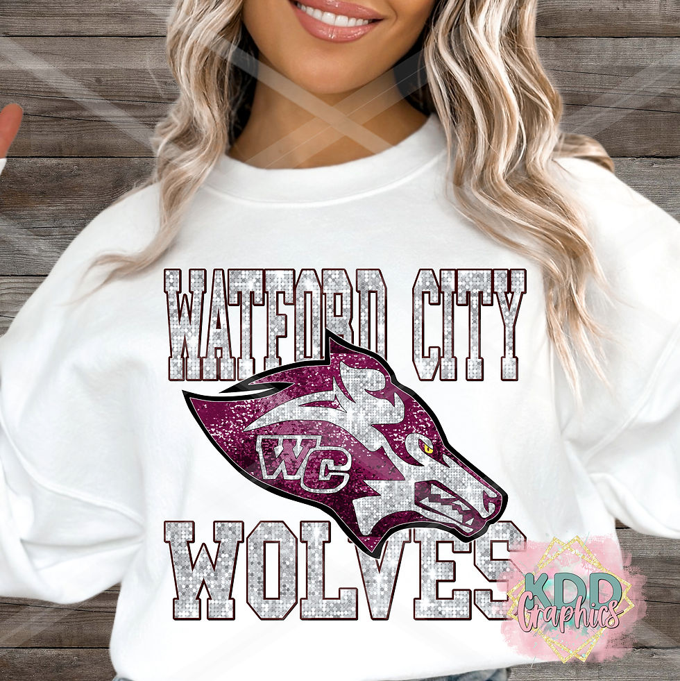 CUSTOM - Watford City Wolves Sequin 300dpi PNG | Kdd Graphics By Tab