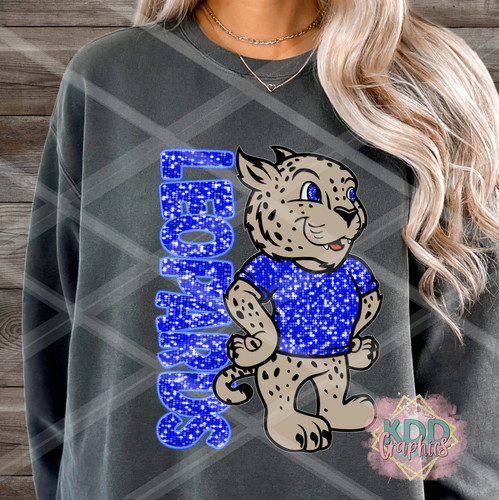 Leopards Mascot - Sequin Royal Blue Faux Embroidery - 300dpi PNG | Kdd ...