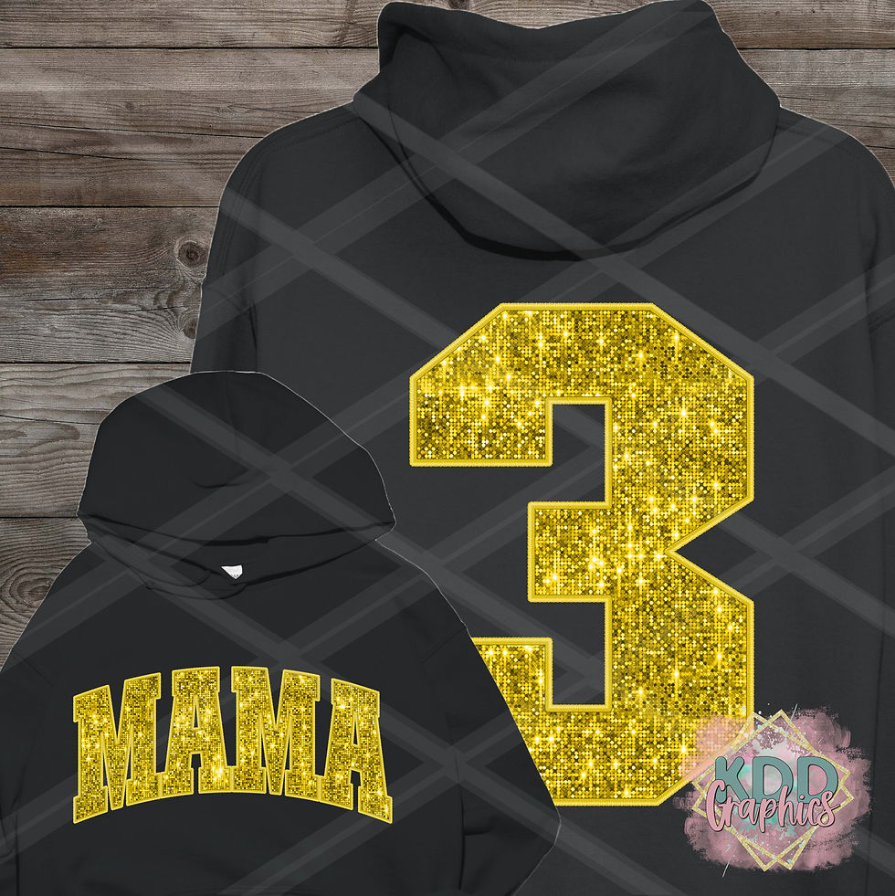 Mama - Gold Sequin #3 - PNG 300dpi | Kdd Graphics By Tab