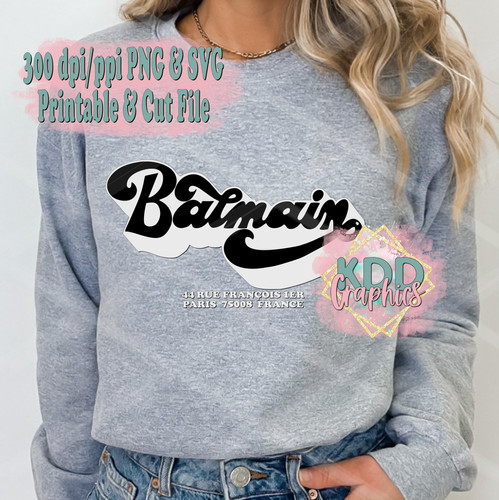 Balmain Retro Logo - 300dpi/ppi PNG and SVG | Kdd Graphics By Tab