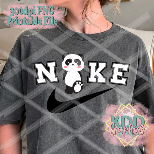 Nike Swoosh - Cute Panda - 300dpi PNG - Printing File | Kdd Graphics By Tab
