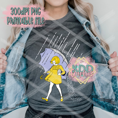 Morton Salt Girl Yellow ELL Veeeee Dress - 300dpi PNG | Kdd Graphics By Tab