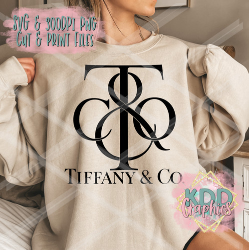 Tiffany Monogram - Black - 300dpi PNG SVG | Kdd Graphics By Tab