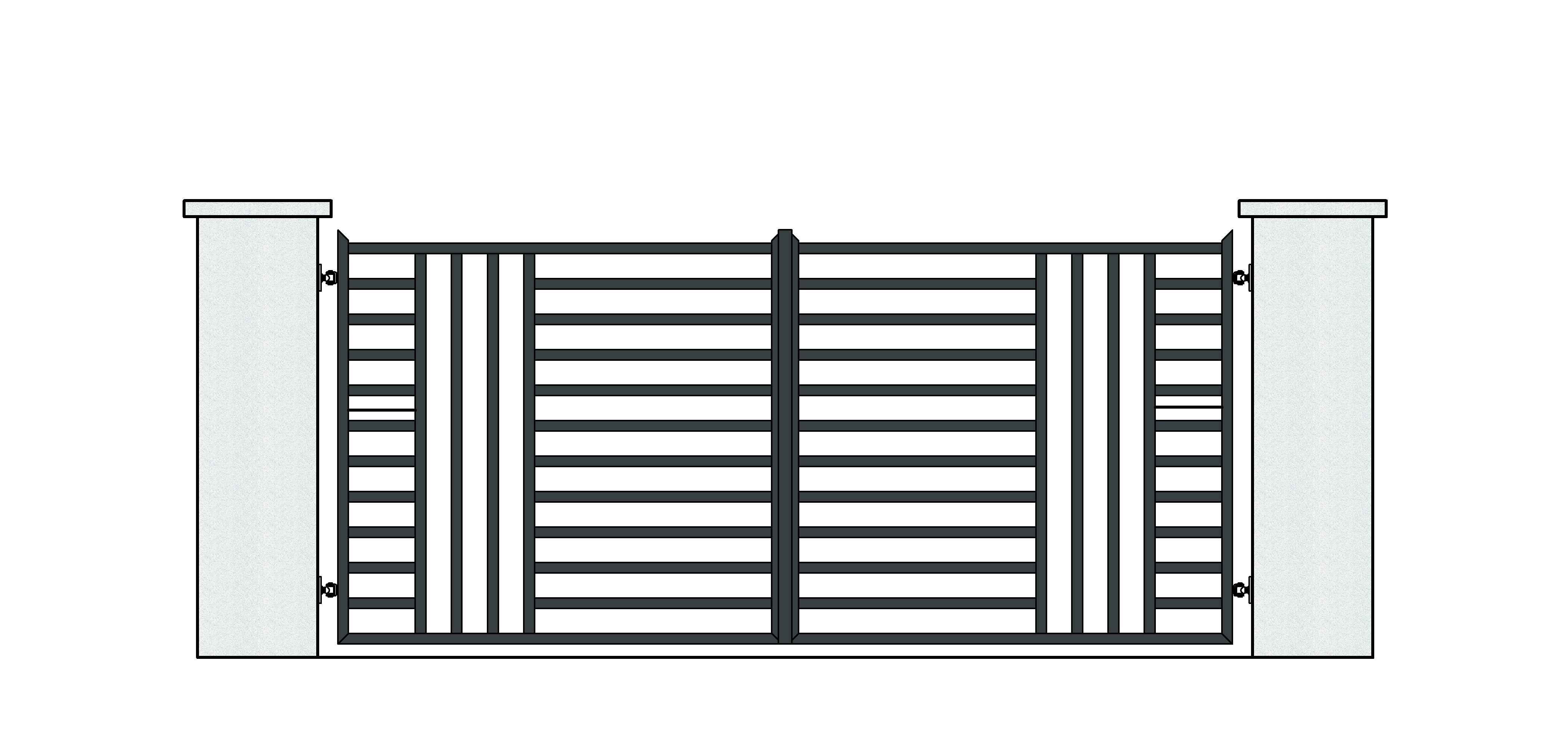 Swing modern driveway gate flat top 3