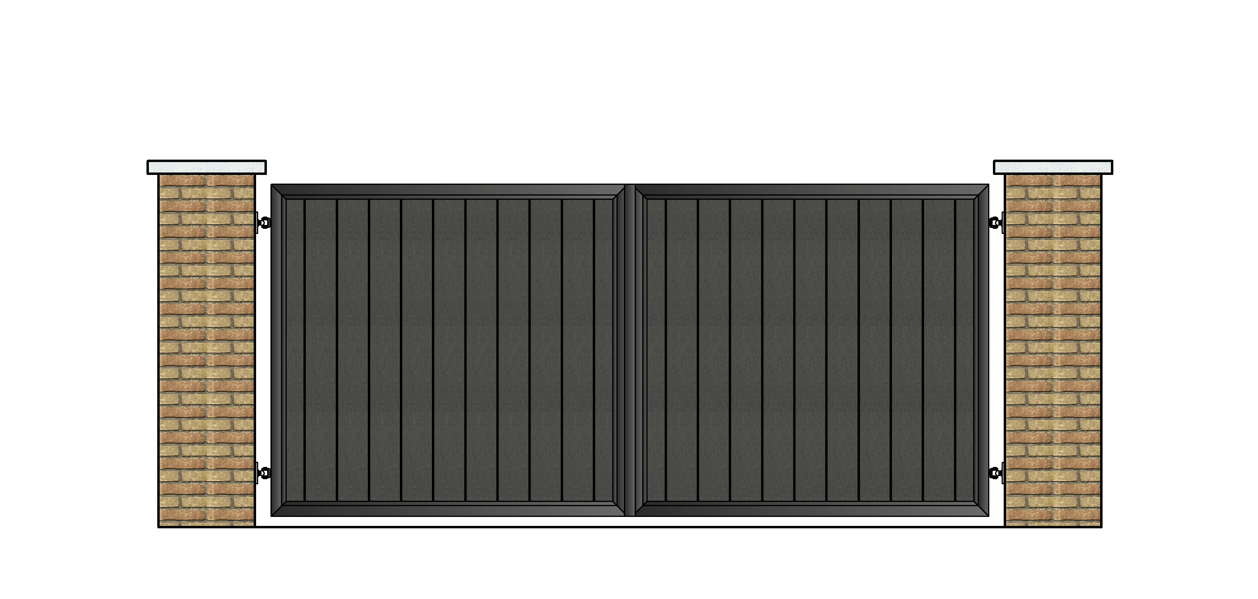 Gate Designs- Swing Composite Driveway Gate Flat Top 1