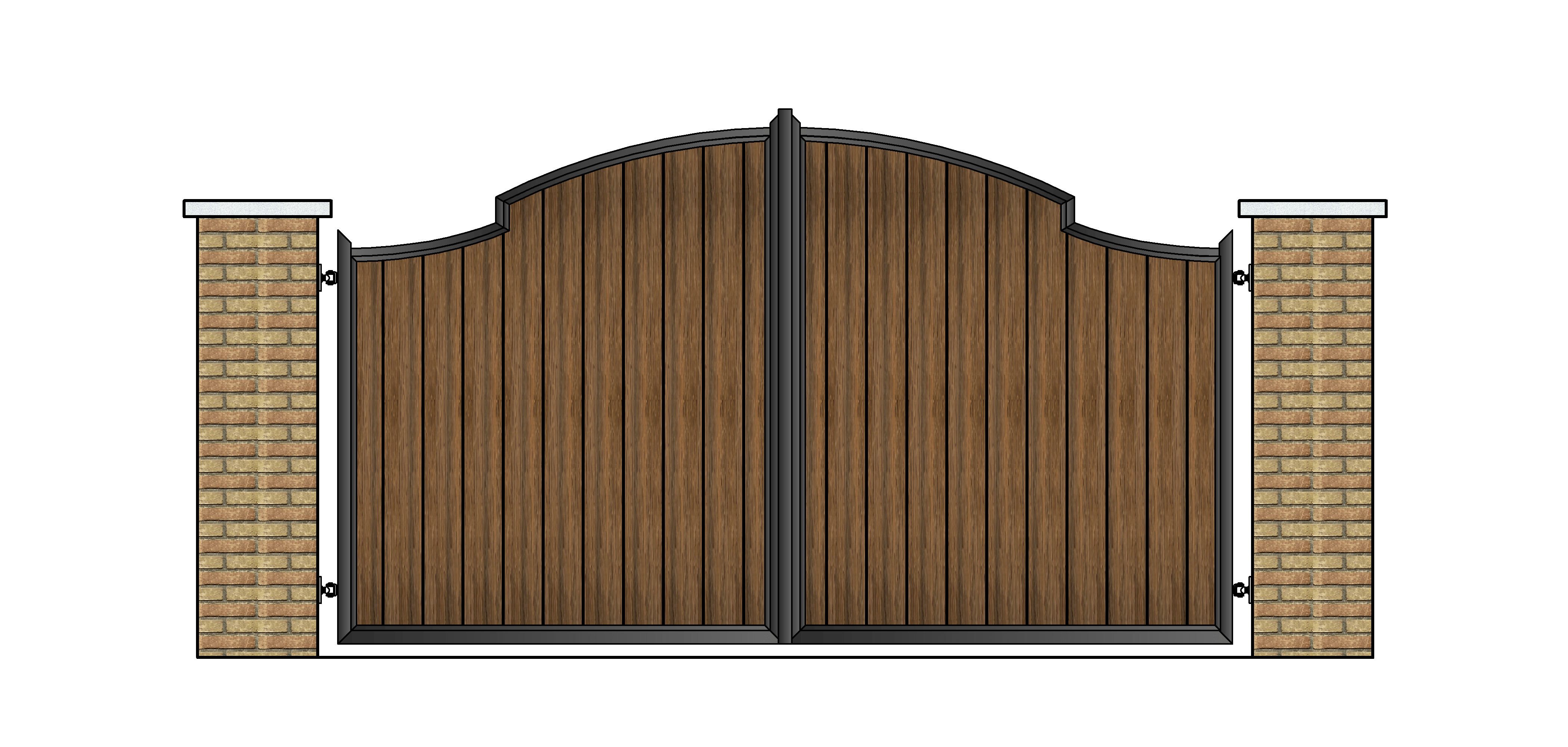 Gate Designs- Swing Composite Driveway Gate Curved Top 6