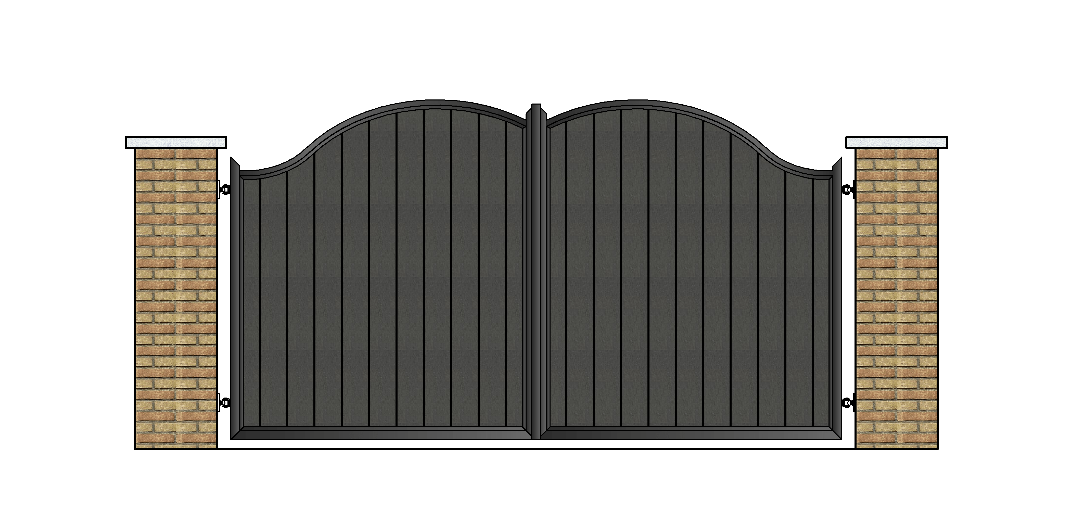 Gate Designs- Swing Composite Driveway Gate Curved Top 5