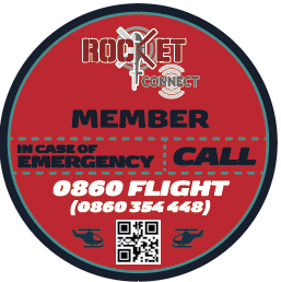 ROCKET Connect Member Vehicle Sticker 90x90mm | ROCKET HEMS