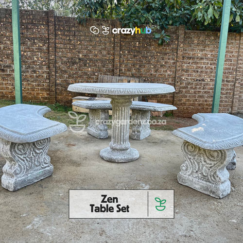 Zen Curved Table Set (concrete) | Crazy Hub
