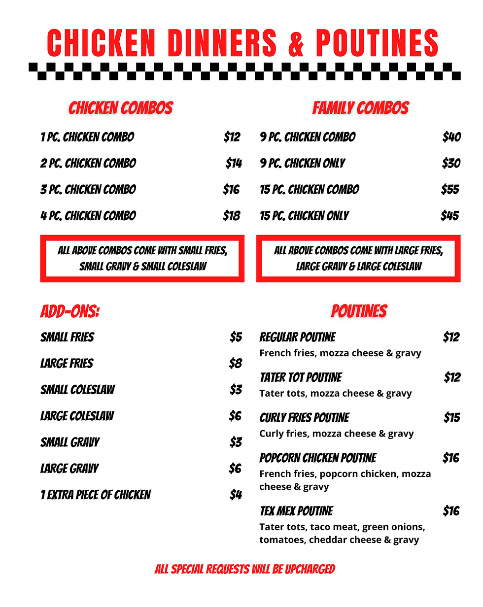 MENU | The Roadside Grill
