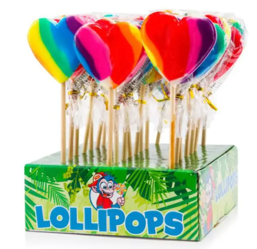 Hart lolly's roze of regenboog 24 stuks | Niels popcorn