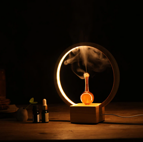 Amrita Court Glass Diffuser - Luna Wooden Base with Ring Light | the ...