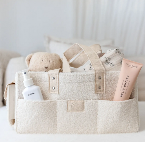 Large Nappy Caddy - Linen Label | the raw store