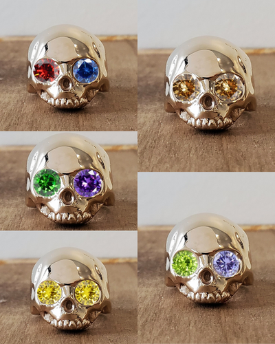 CUSTOMIZE YOUR OWN > Keith Skull Ring W/ Diamond Cut Eyes | lorgjewellery