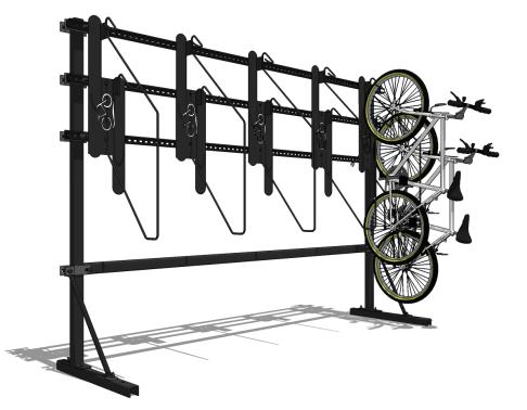 K21 Single Sided Free Standing Vertical Bike Rack
