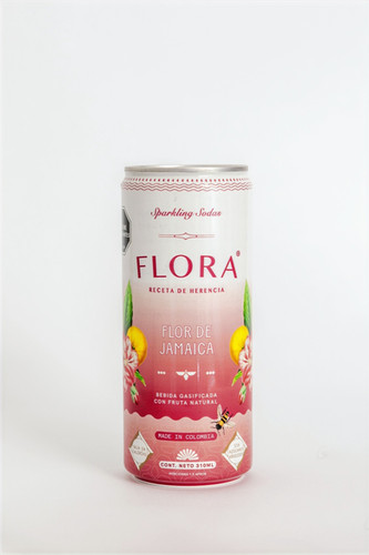 Flor de Jamaica - Caja x 24 latas de 310ml | Sodas FLORA Lata 310
