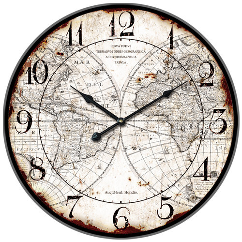 Wall Clock Rustic Map | FunkyMonkeyStuff
