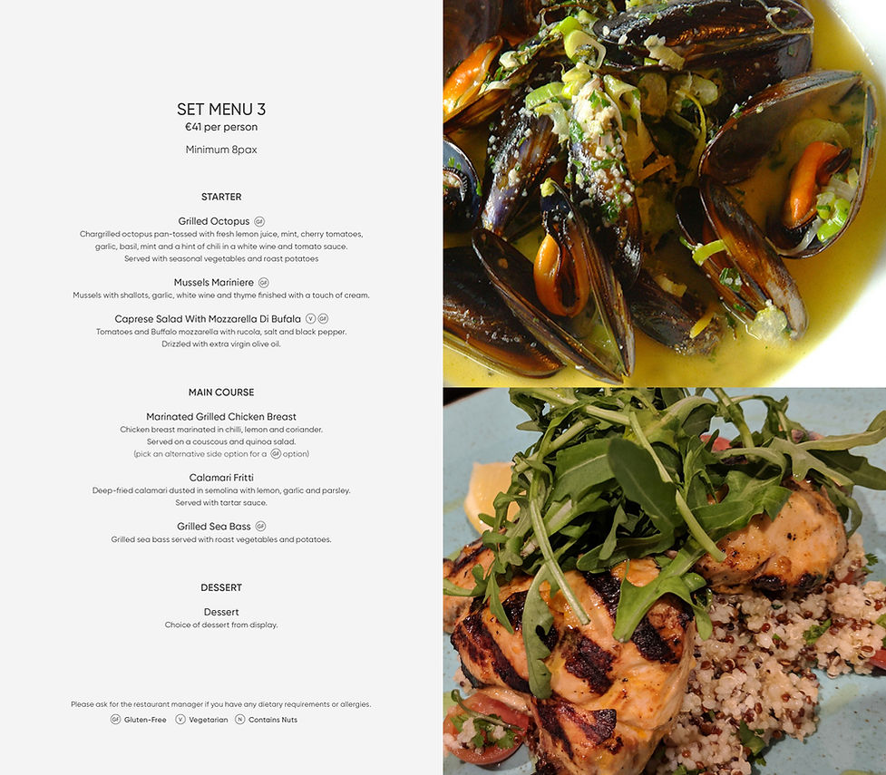 Group Set Menus | Fresco's Malta