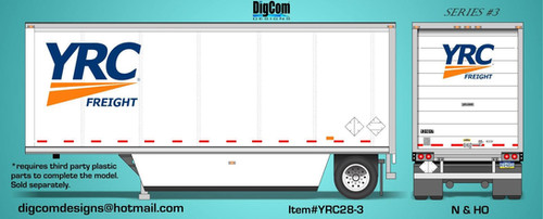 HO - YRC Freight 28´ Trailer | digcomdesigns-shop