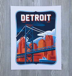 Detroit, Michigan Art Print by The Mighty Mitten