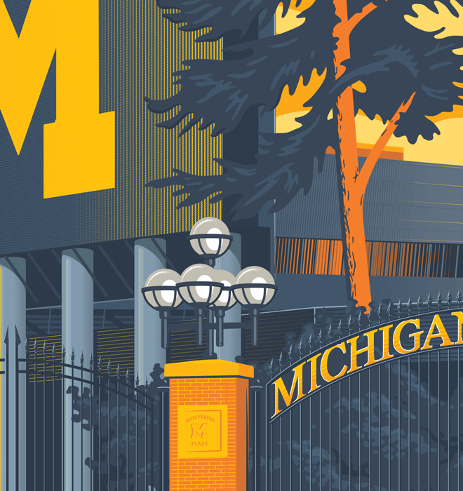 Ann Arbor Michigan Art Print by The Mighty Mitten