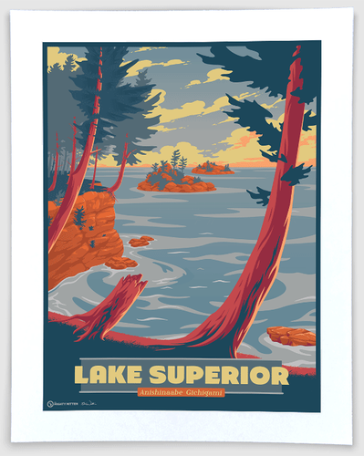 Lake Superior - Michigan Travel Art Print | The Mighty Mitten