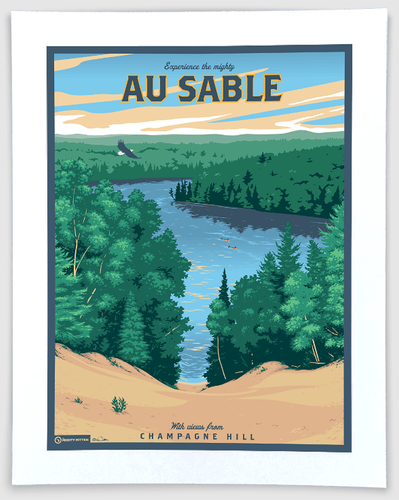Au Sable River - Michigan Travel Art Poster Print | The Mighty Mitten