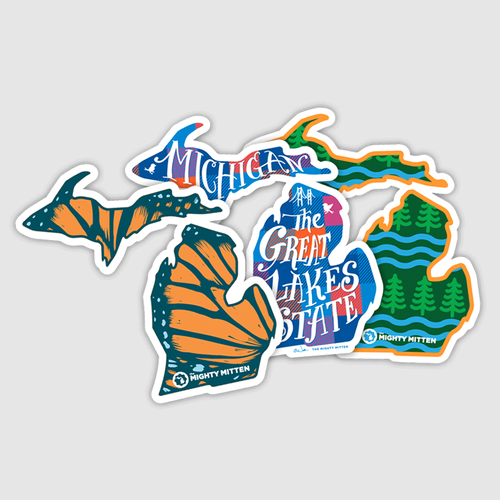 Michigan Sticker Pack #1 - Three (3) Michigan Stickers | The Mighty Mitten