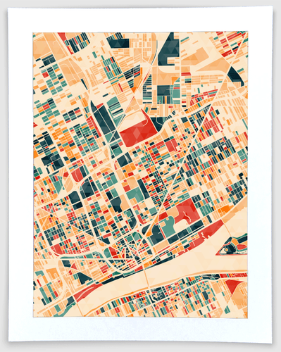 Detroit Block Map #1 - Michigan Art Print | The Mighty Mitten