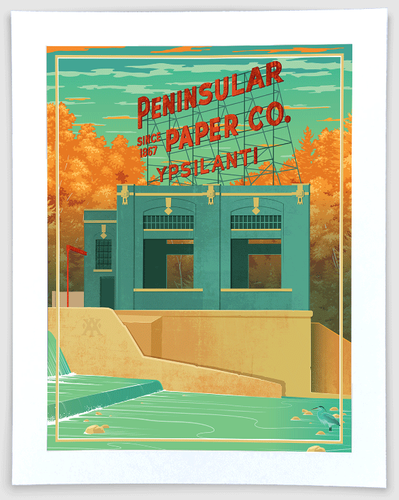 Peninsular Paper, Ypsilanti - Michigan Travel Art Print | The Mighty Mitten
