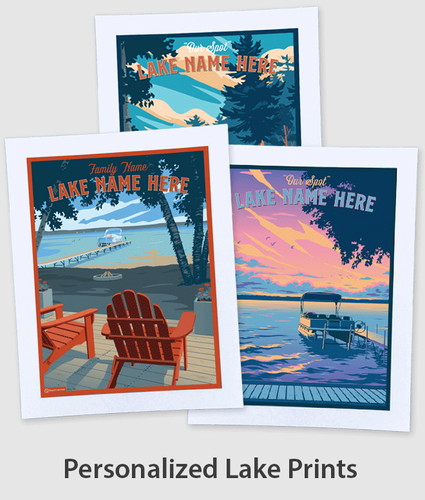 Custom Print - Personalized Lake House Art Poster | themightymitten