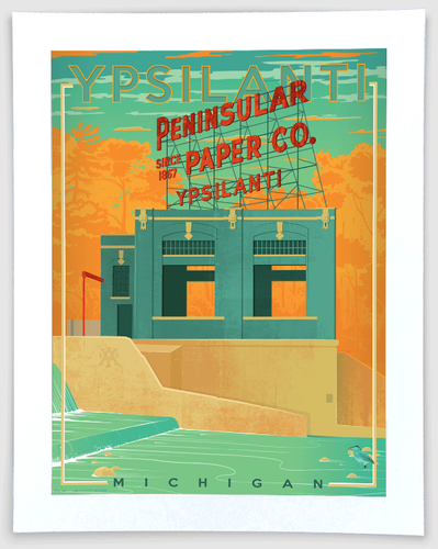 Peninsular Paper, Ypsilanti - Michigan Travel Art Print | themightymitten