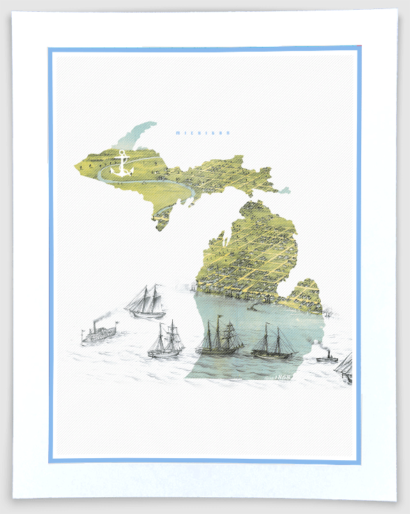 Michigan Maps | Original & Vintage Maps by The Mighty Mitten