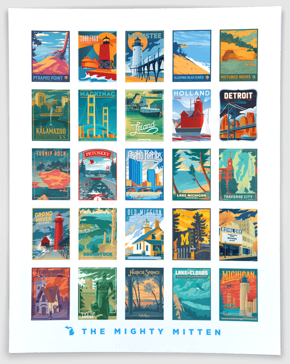 25 Michigan Scenes - MI Travel Art by Brian Walline | The Mighty Mitten