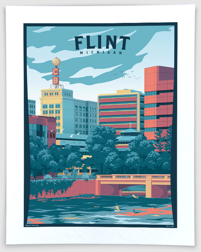 Flint - Michigan Travel Art Print | The Mighty Mitten