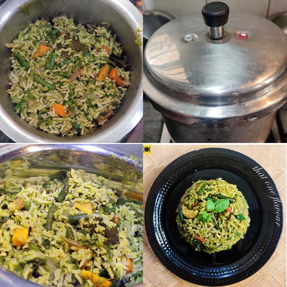 Easy Palak Pulav | Pulao | Palak Pulav | Brown rice Pulao