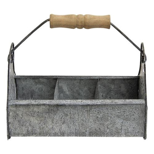Vintage Metal Utility Box with Wooden Handle | H&M Homestead