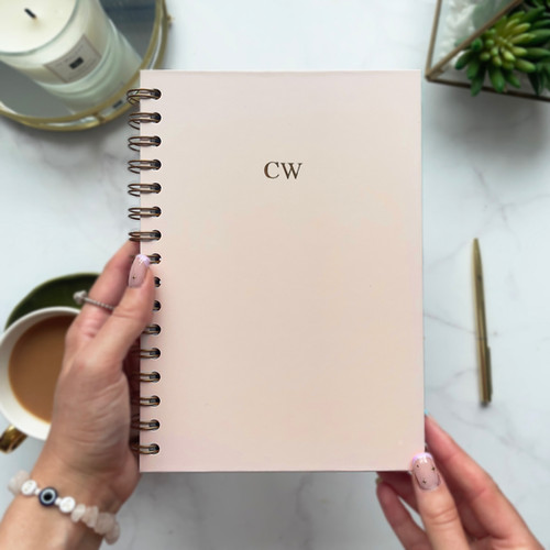 Personalised Spiral Bound Notebook - Light Pink | Blush Rose